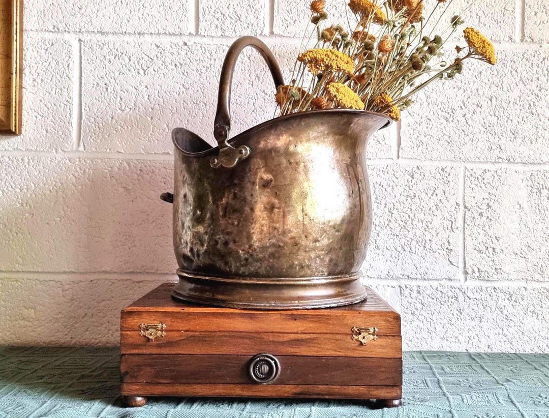 Beatiful Antique Brass Coal Scuttle - Cosy Home Decor - Etsy