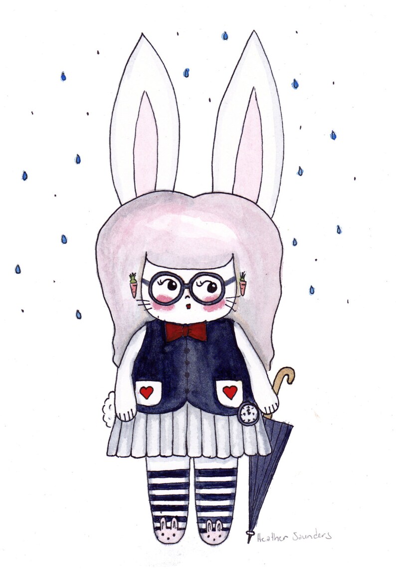 The White Rabbit Illustration Print 8.5x11 or | Etsy