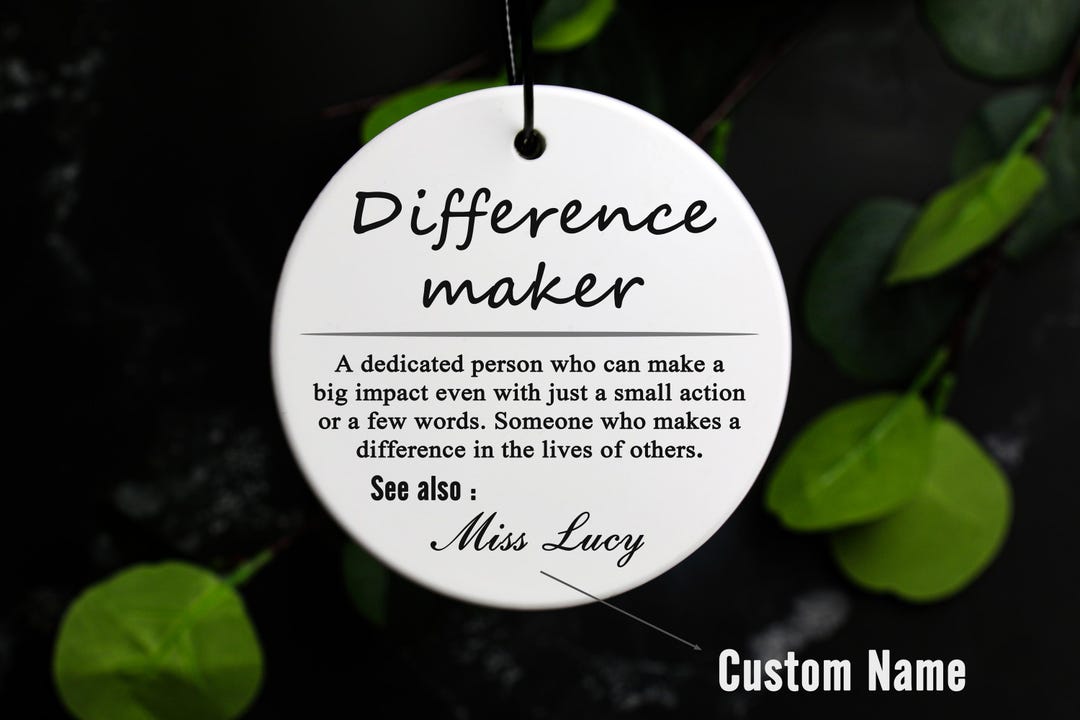 Personalized Difference Maker Ornament Gift,gift for Family, Christmans ...