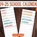 Editable School Year Calendar Printable 2024-2025 | Portrait Monthly ...