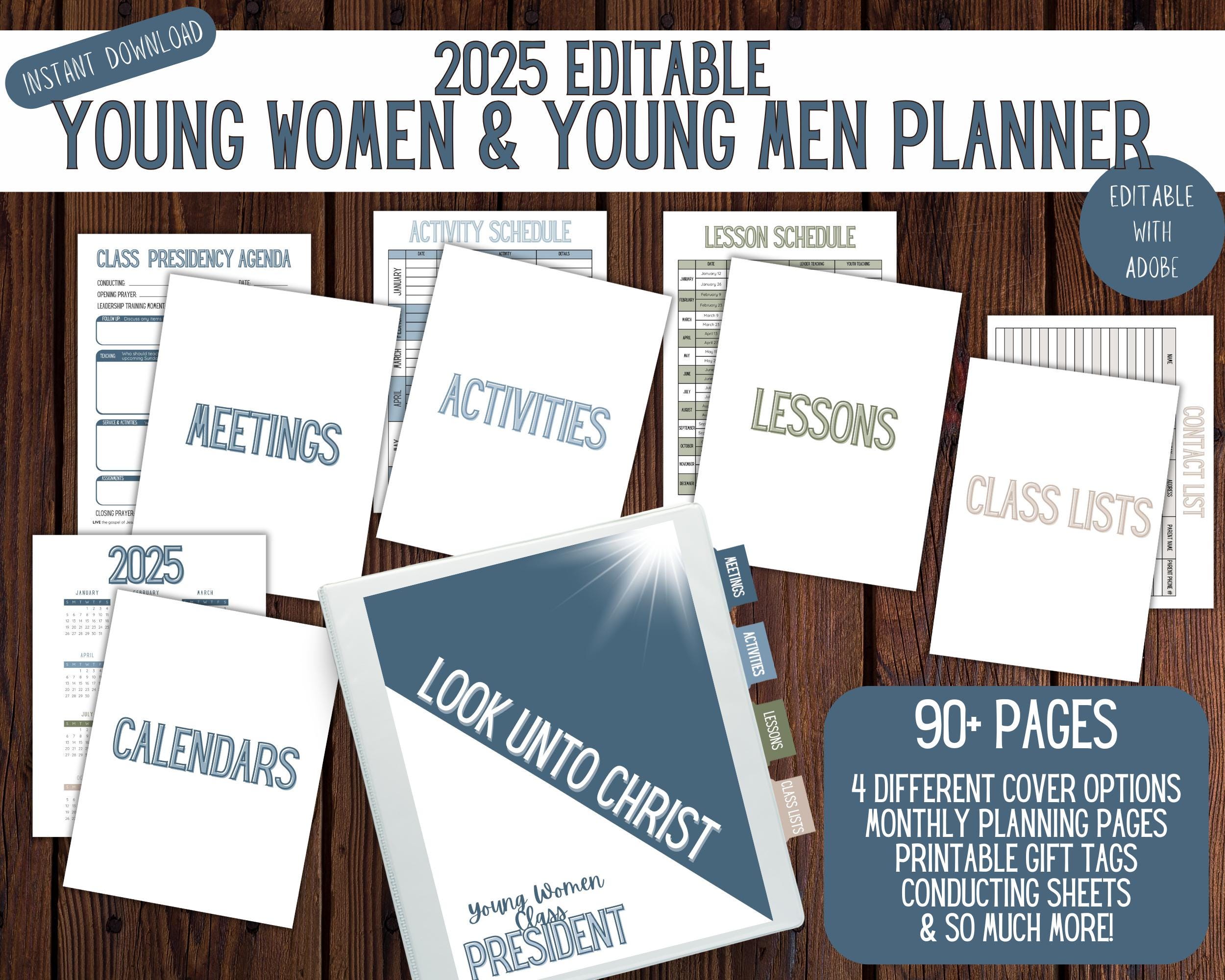 Editable 2025 YW/YM Presidency Binder Printables | Lds Young Women ...