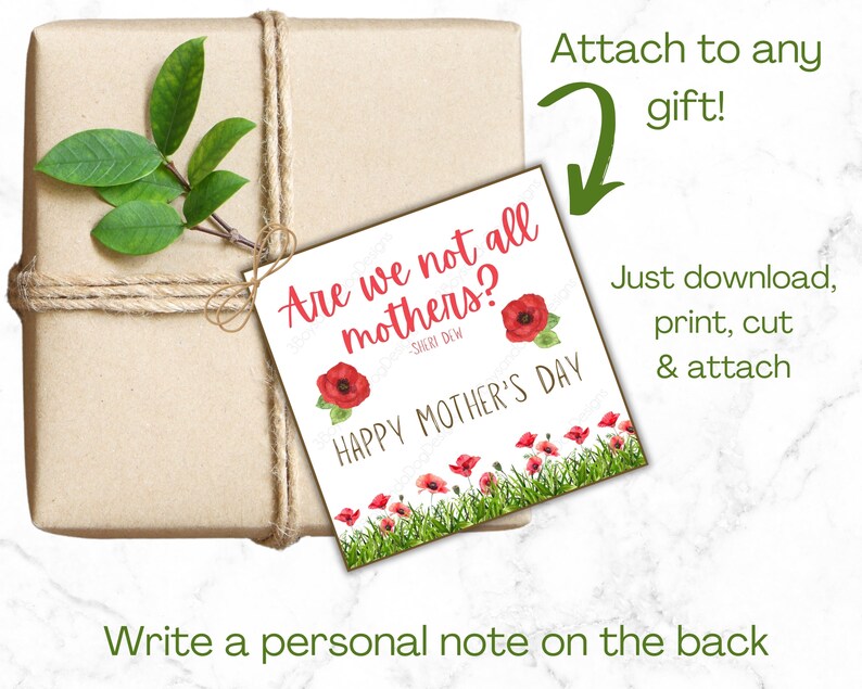 DIGITAL DOWNLOAD - Mothers Day Gift Tag Printable, Mothers Printable ...