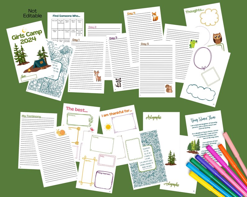 Printable Girls Camp Journal | Camp Journal | LDS Girls Camp | Digital ...