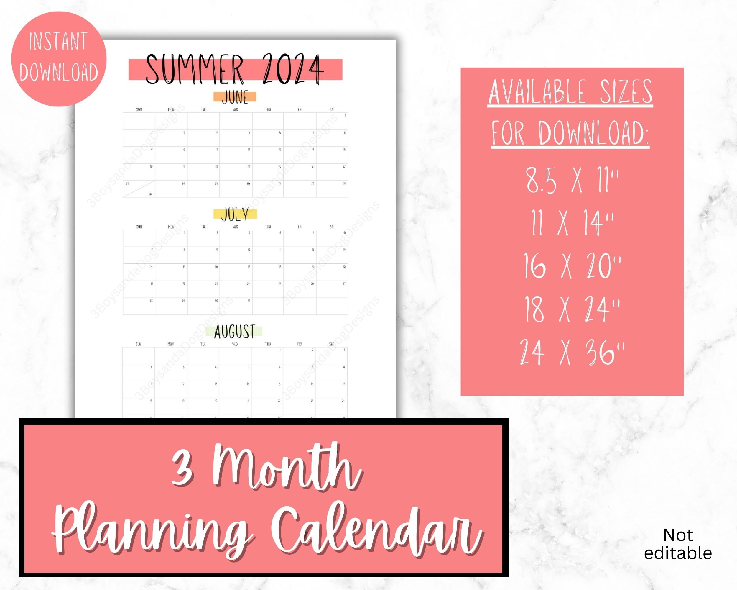 Printable Summer Kids Planner, 2024 Summer Calendar, Summer Chore Chart ...