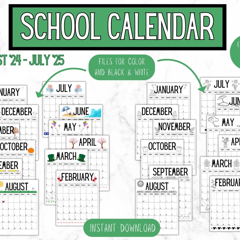 Editable Calendar - Etsy