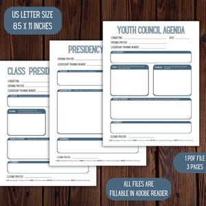 Editable LDS Youth Agendas for Youth Council and Presidency Meeting ...