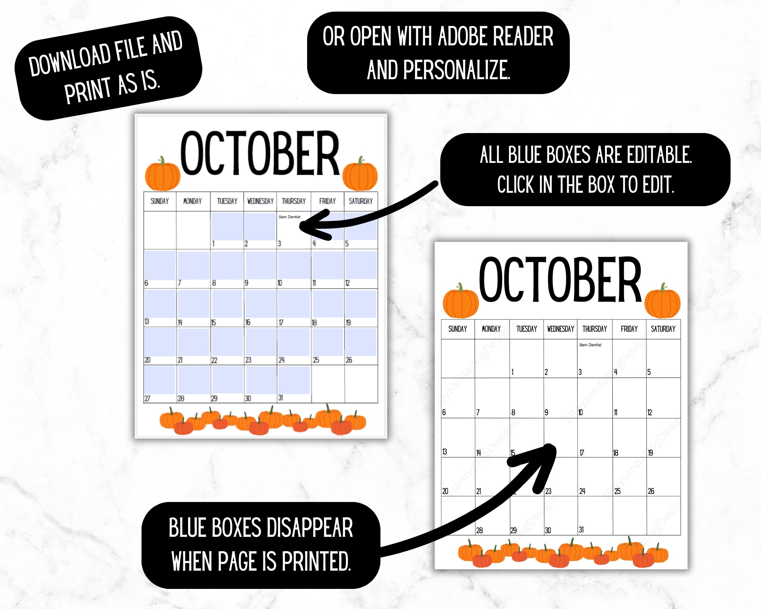 Editable School Year Calendar Printable 2024-2025 Portrait Monthly ...