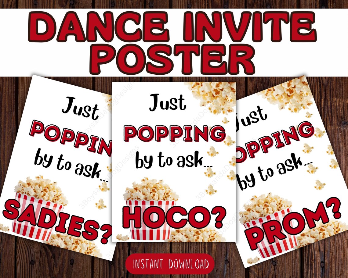 Dance Invite Poster | Just Popping by to Say... HOCO? | Promprosal ...