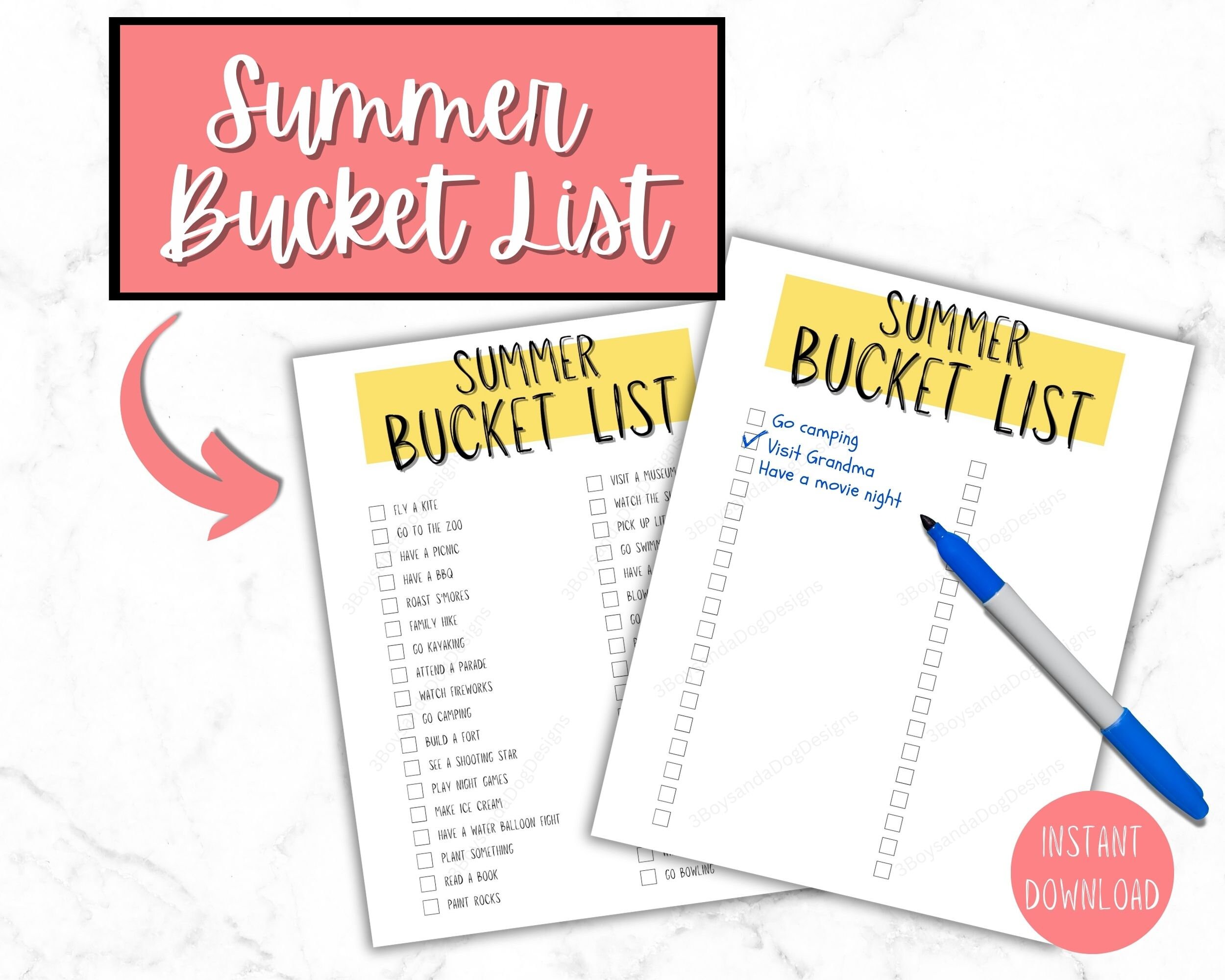 Printable Summer Kids Planner, 2024 Summer Calendar, Summer Chore Chart ...