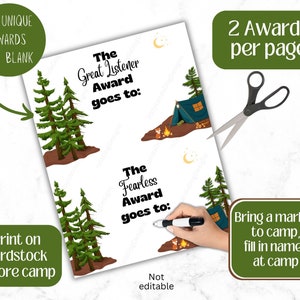 24 Unique Printable Girls Camp Awards + 2 Blank | Camp Awards | LDS ...