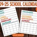 Editable School Year Calendar Printable 2024-2025 Landscape Monthly ...