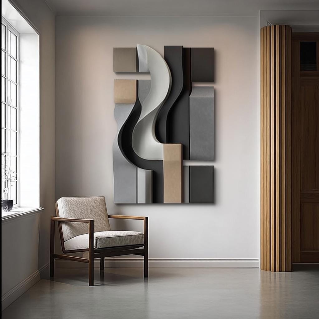 3D Geometric Wall Sculpture: Abstract Modern Art, Custom Home Decor - Etsy
