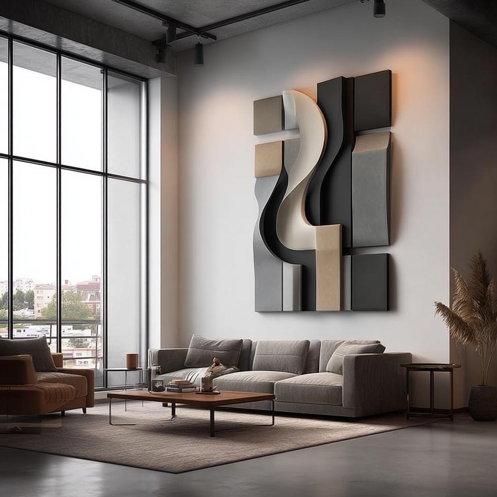 3D Geometric Wall Sculpture: Abstract Modern Art, Custom Home Decor - Etsy