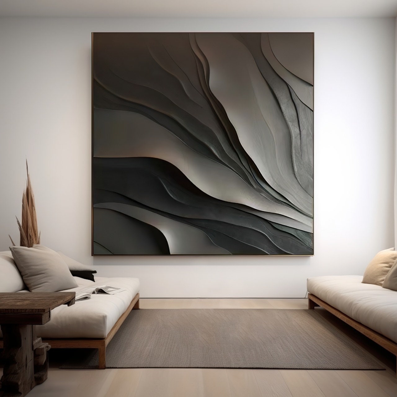 3D Wavy Wood Wall Art Panel: Modern Abstract Sculpture - Etsy