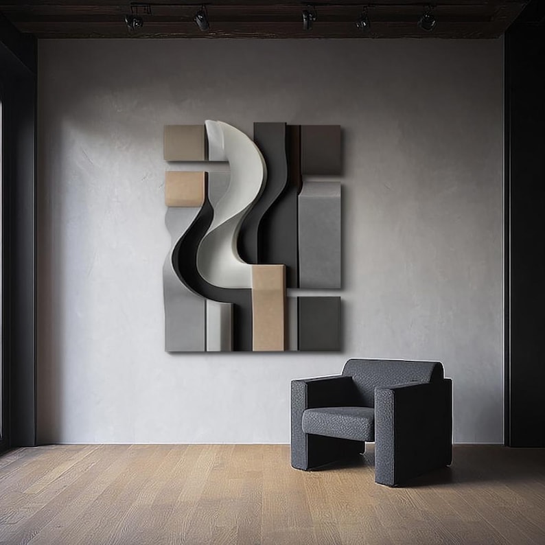 3D Geometric Wall Sculpture: Abstract Modern Art, Custom Home Decor - Etsy