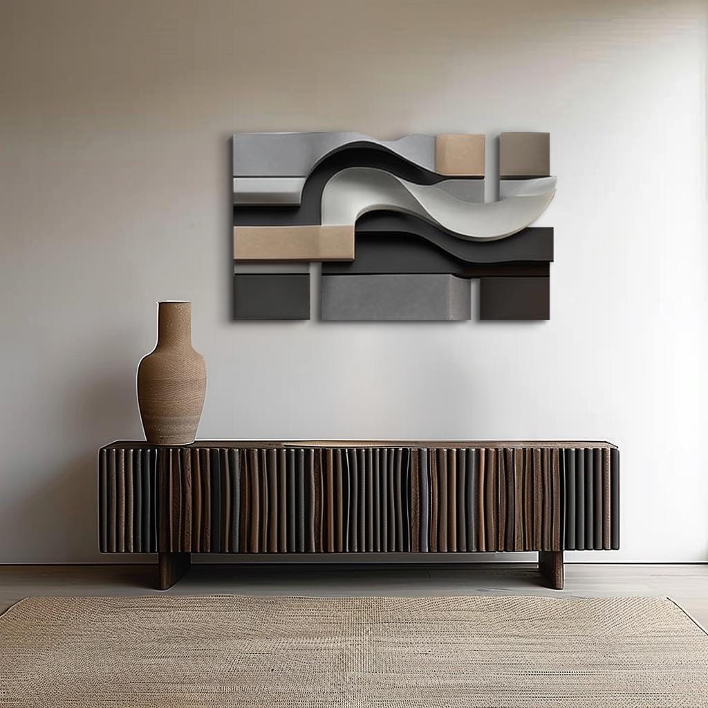 3D Geometric Wall Sculpture: Abstract Modern Art, Custom Home Decor - Etsy