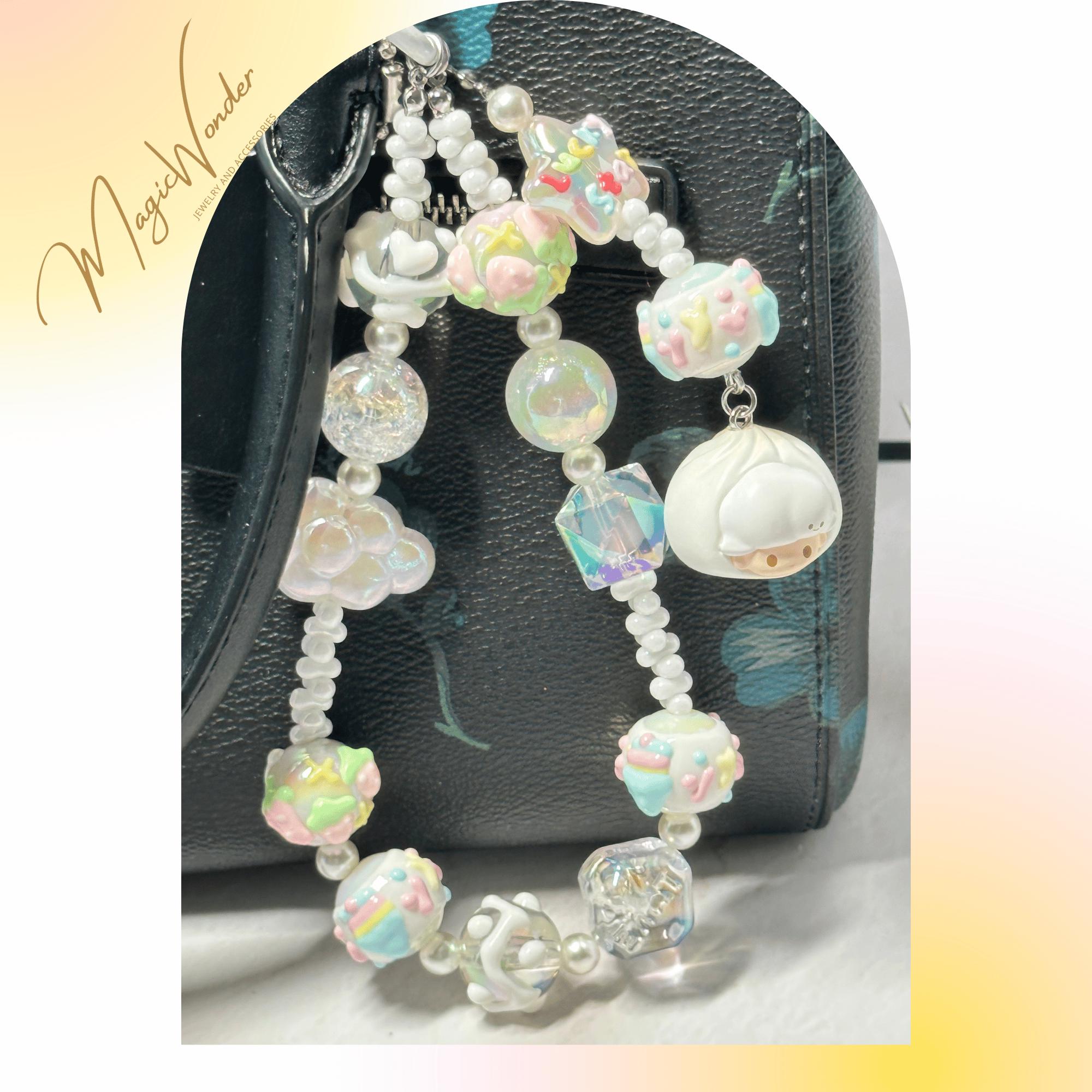 Cute Popmart Phone Charm Dimoo Hacipupu Handmade Pop Bean Keychain or ...