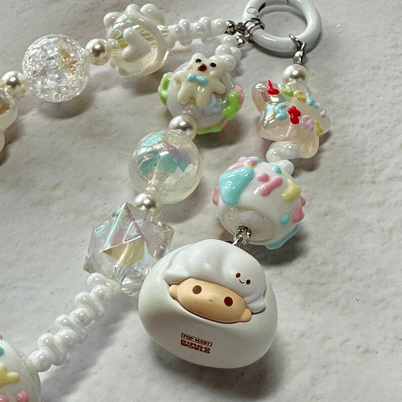 Cute Popmart Phone Charm Dimoo Hacipupu Handmade Pop Bean Keychain or ...