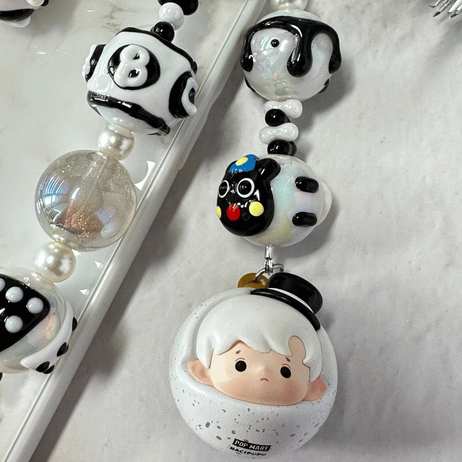 Cute Popmart Phone Charm Dimoo Hacipupu Handmade Pop Bean Keychain or ...