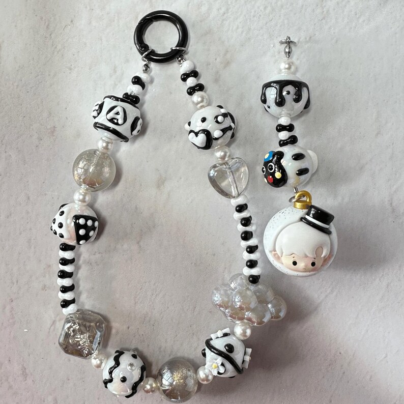 Cute Popmart Phone Charm Dimoo Hacipupu Handmade Pop Bean Keychain or ...