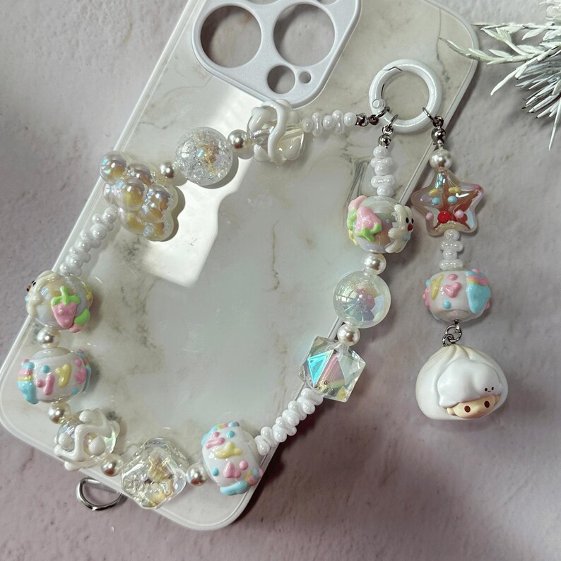 Cute Popmart Phone Charm Dimoo Hacipupu Handmade Pop Bean Keychain or ...