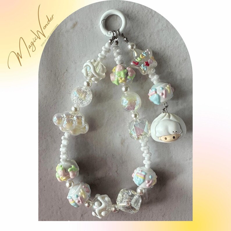 Cute Popmart Phone Charm Dimoo Hacipupu Handmade Pop Bean Keychain or ...