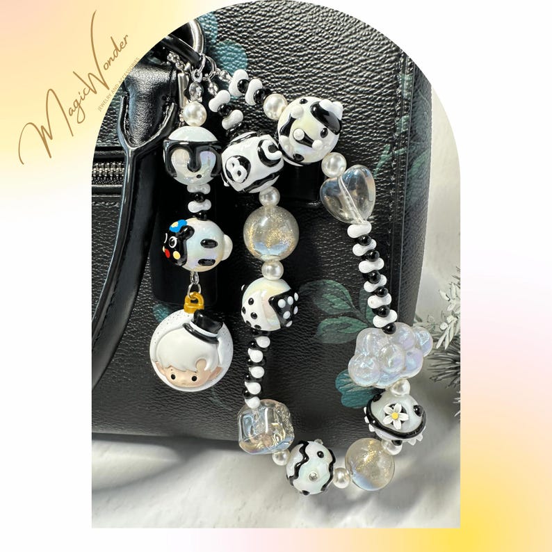 Cute Popmart Phone Charm Dimoo Hacipupu Handmade Pop Bean Keychain or ...