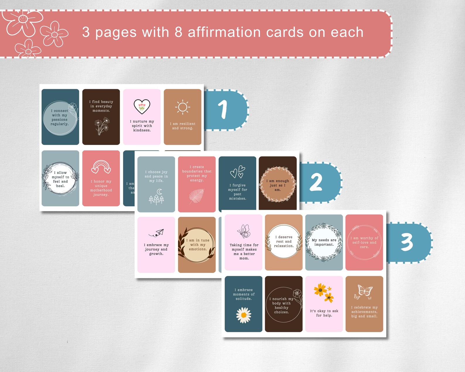 Positive Affirmation Cards, Printable Motherhood Affirmation Cards ...