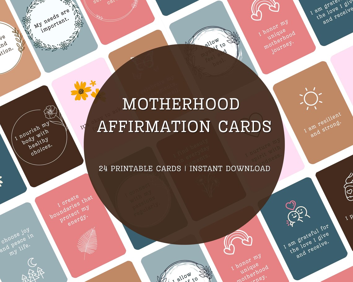 Positive Affirmation Cards, Printable Motherhood Affirmation Cards ...