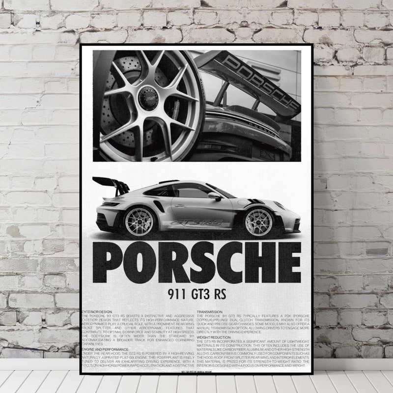 Black and White Car Poster - Etsy