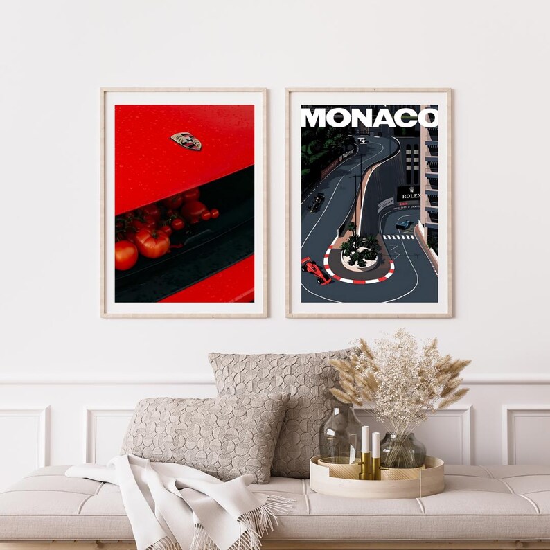 Monaco Grand Prix Y2K Racing Poster | Retro Aesthetic Travel Print ...