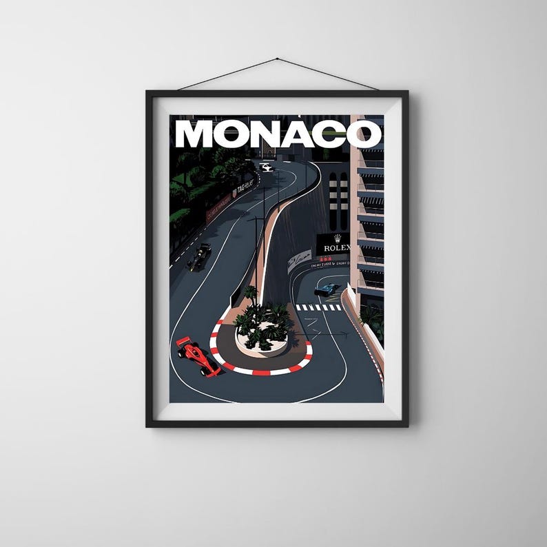 Monaco Grand Prix Y2K Racing Poster | Retro Aesthetic Travel Print ...