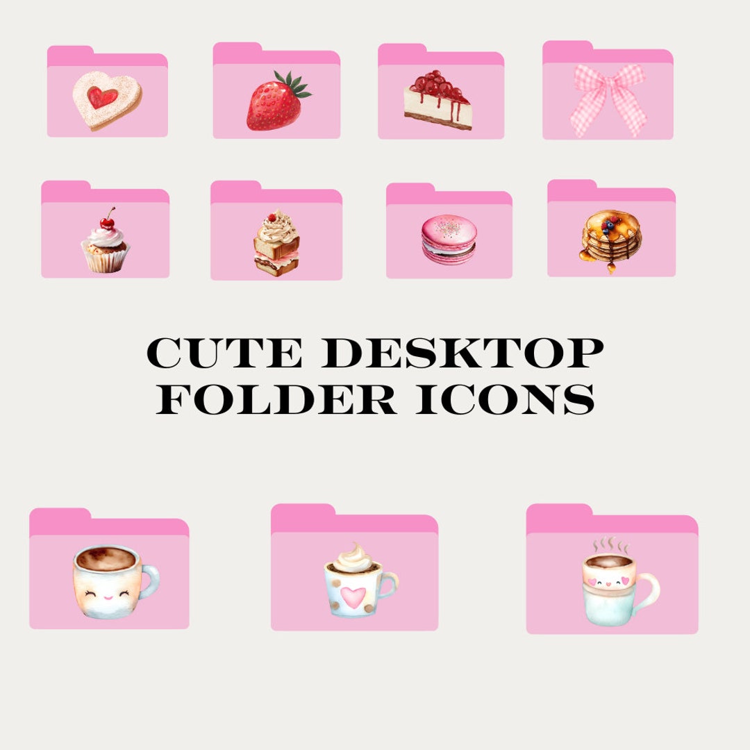 Cute Aesthetic Desktop Folder Icon Pack for MAC Desktop Folder Icons ...