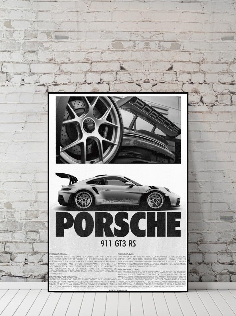 Vintage Porsche 911 GT3 RS Poster Digital Download Y2K Aesthetic Retro ...