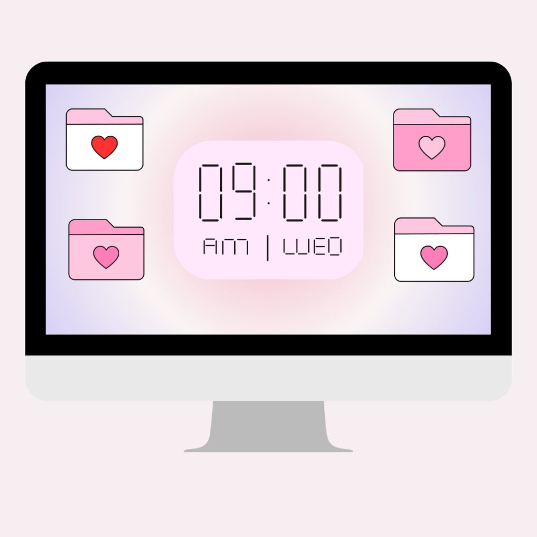 Cute / Aesthetic Computer Desktop Folder Icons for Aesthetic Home ...