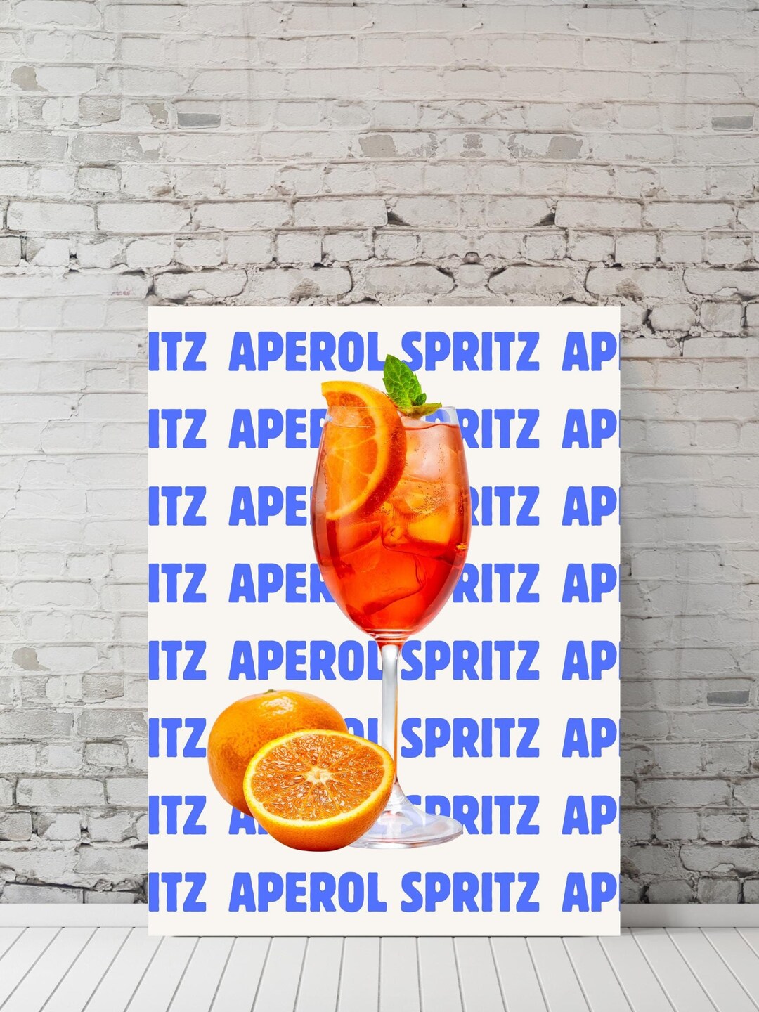 Trendy Blue & Orange Pop Art Aperol Spritz Poster | Retro Y2K Aesthetic ...