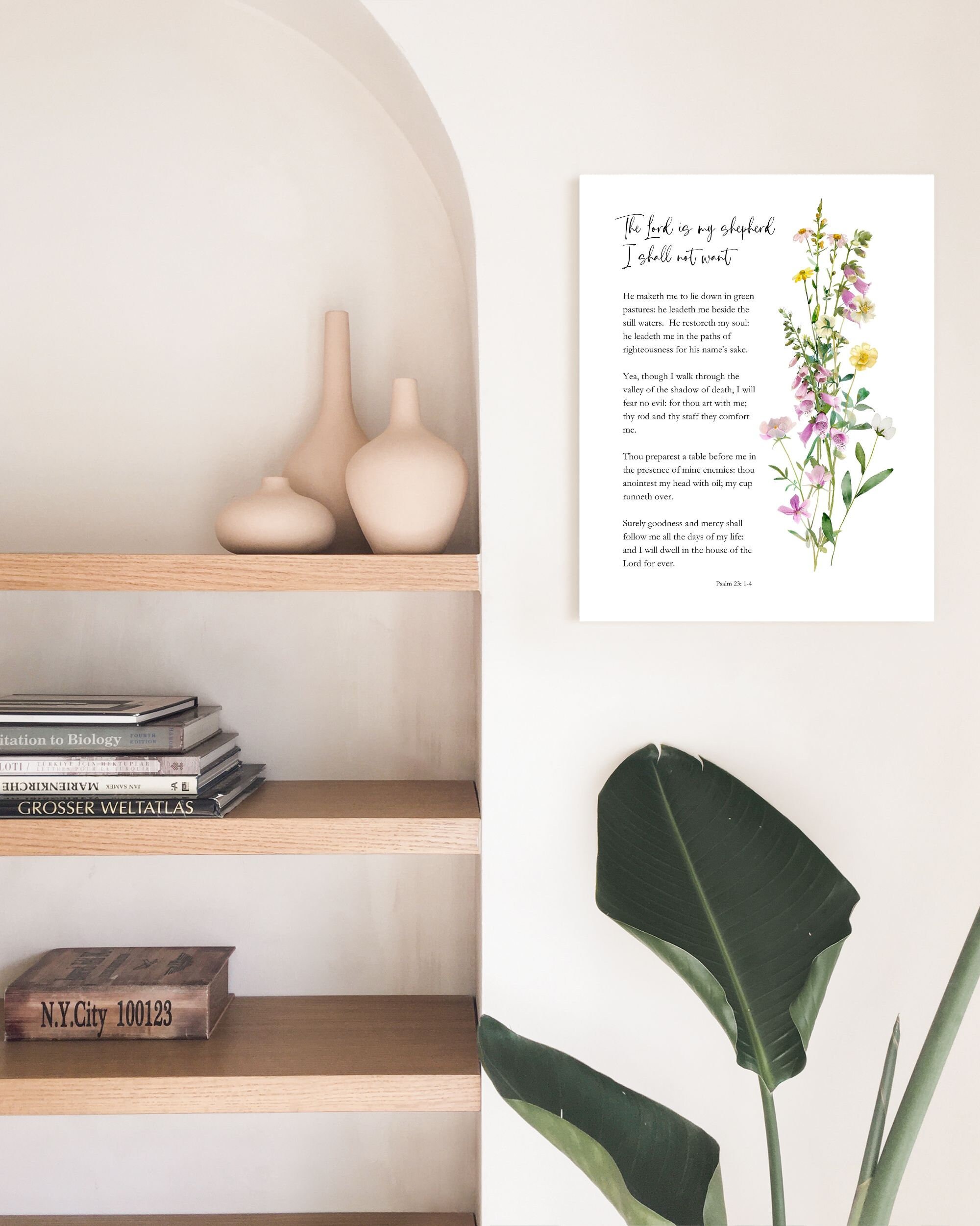 Bible Verse Psalm 23 Wall Art, Christian Printable Poster, Scripture ...