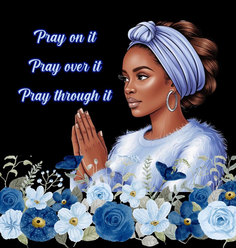 African American Women Praying. Religious, Inspirational Design - Etsy