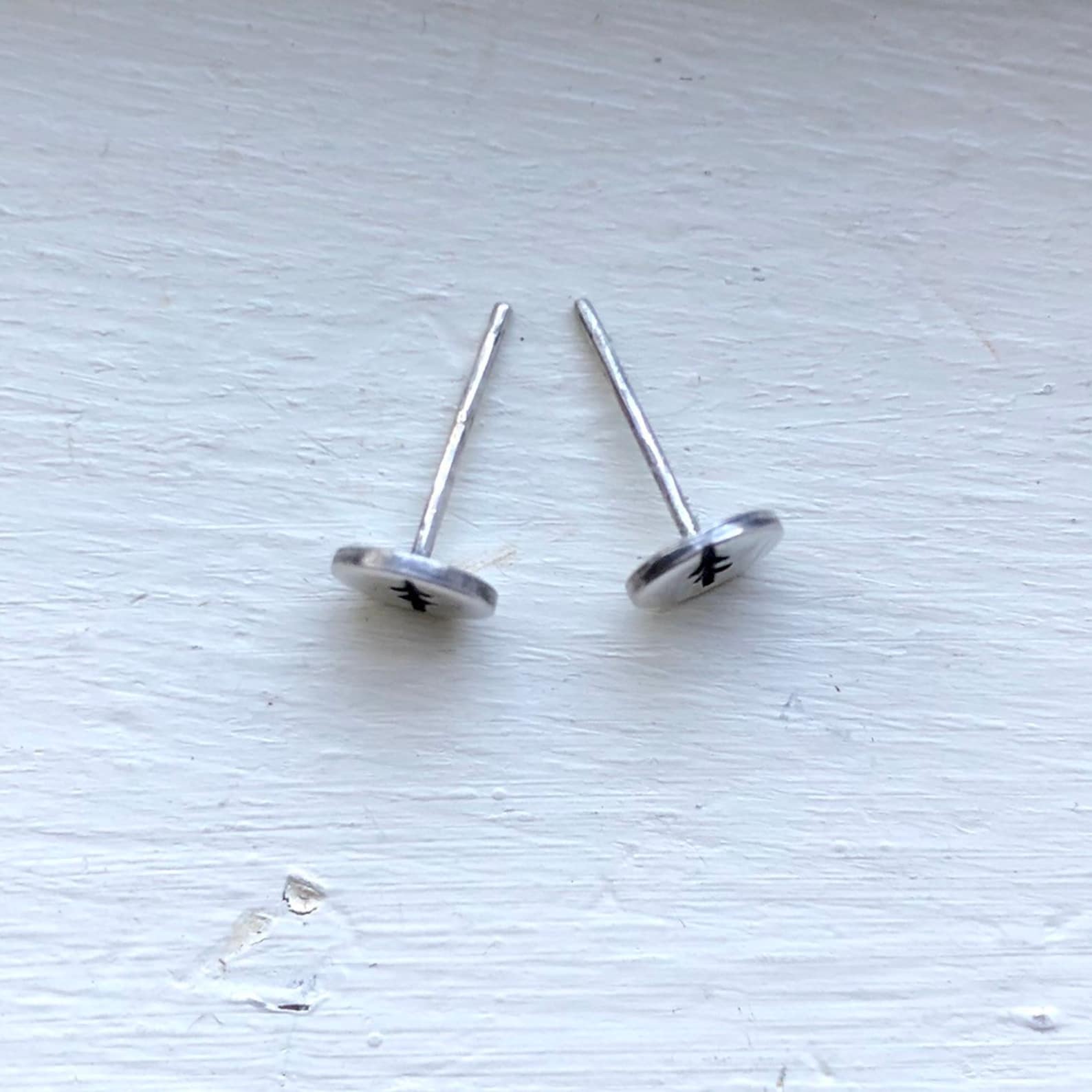 Stamped Sterling Silver Studs Post Earrings Gift for Her - Etsy