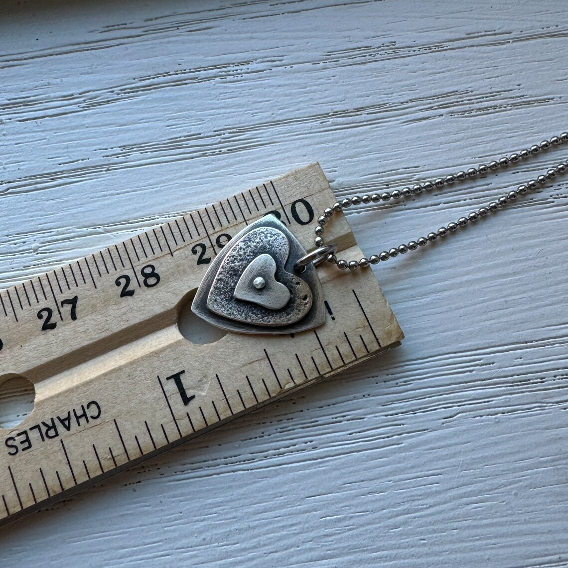 Pink Silver Heart Necklace for Valentine’s Day Sterling Silver ...