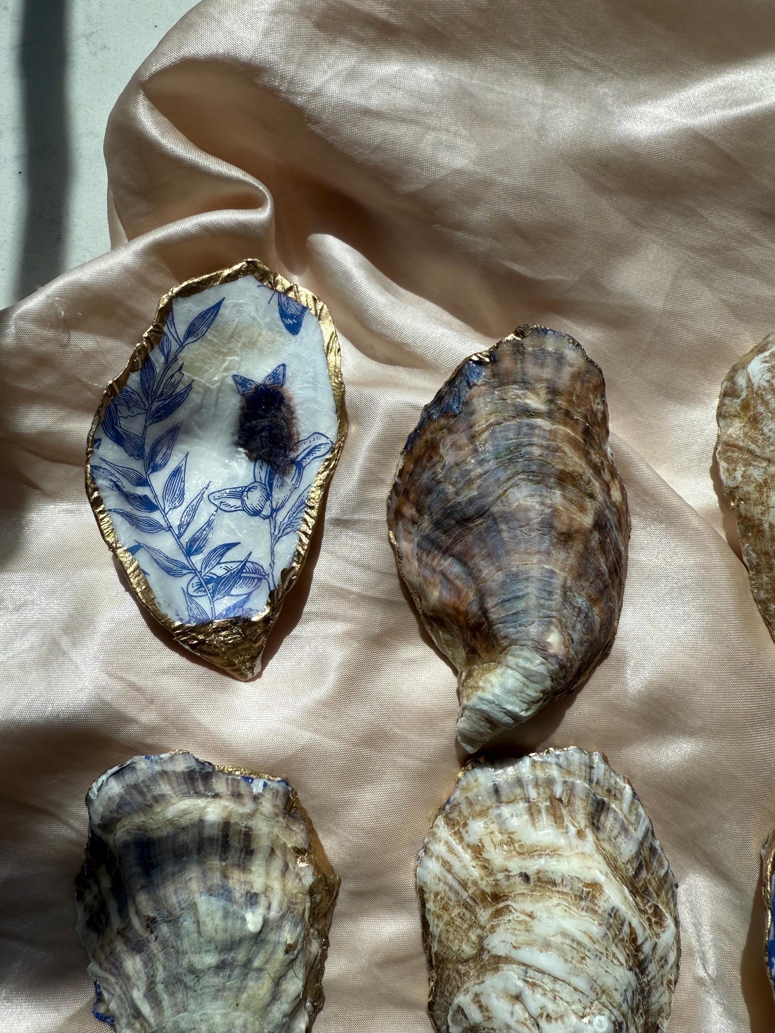 Oyster Shells Hand Painted Gold Rimmed - Etsy
