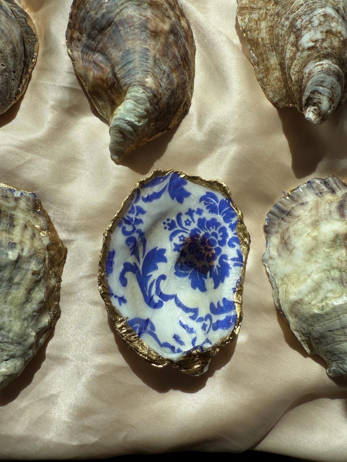 Oyster Shells Hand Painted Gold Rimmed - Etsy