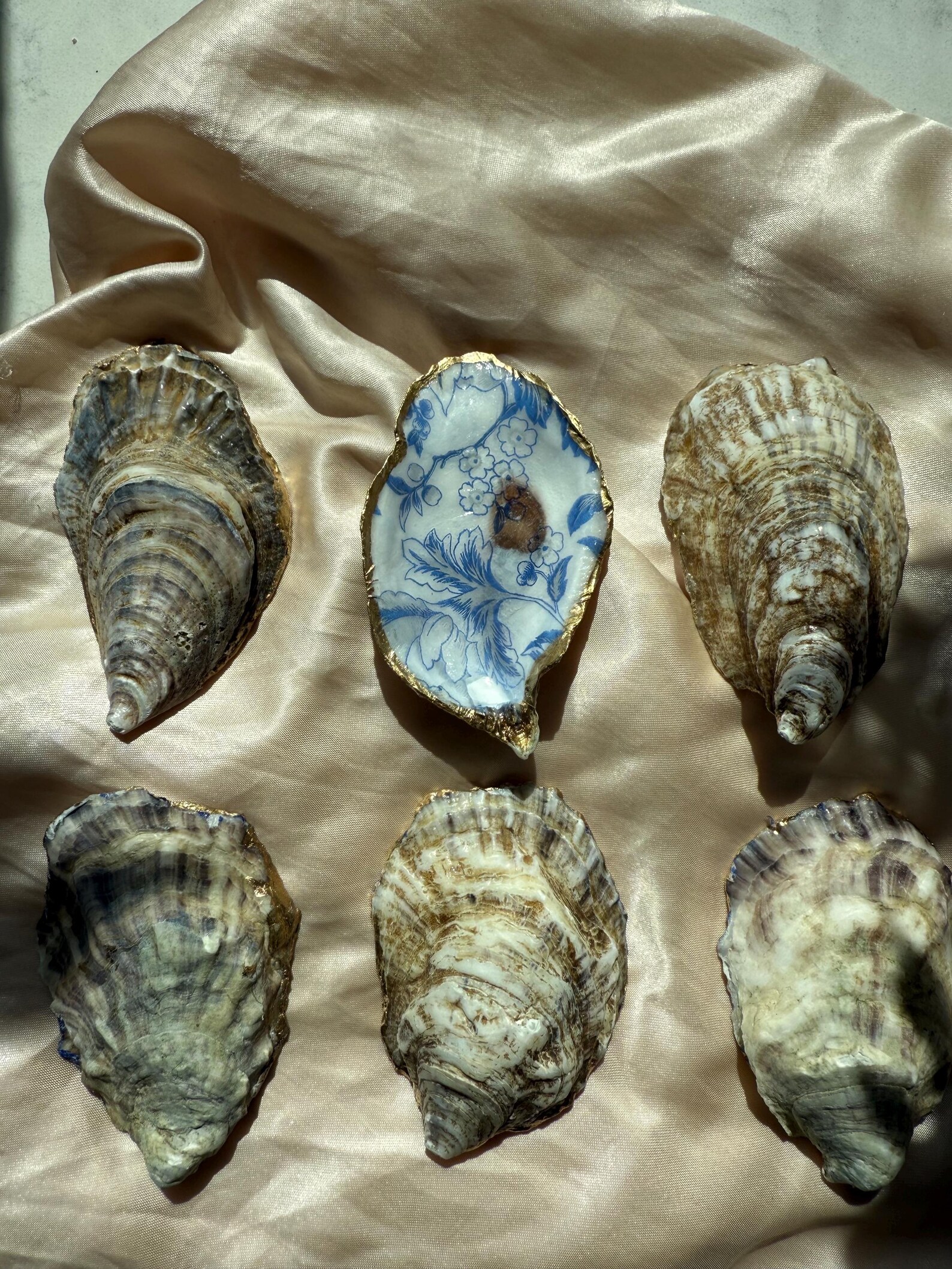 Oyster Shells Hand Painted Gold Rimmed - Etsy