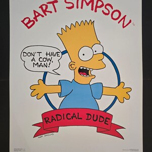 1990s Original Vintage Simpsons Poster, Rare & Very Collectible, 16 X ...