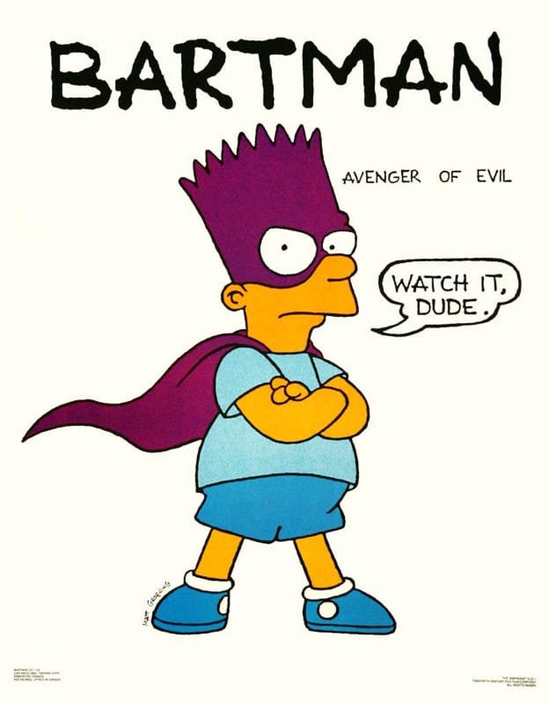1990s Original Vintage Simpsons Poster, Rare & Very Collectible, 16 X ...