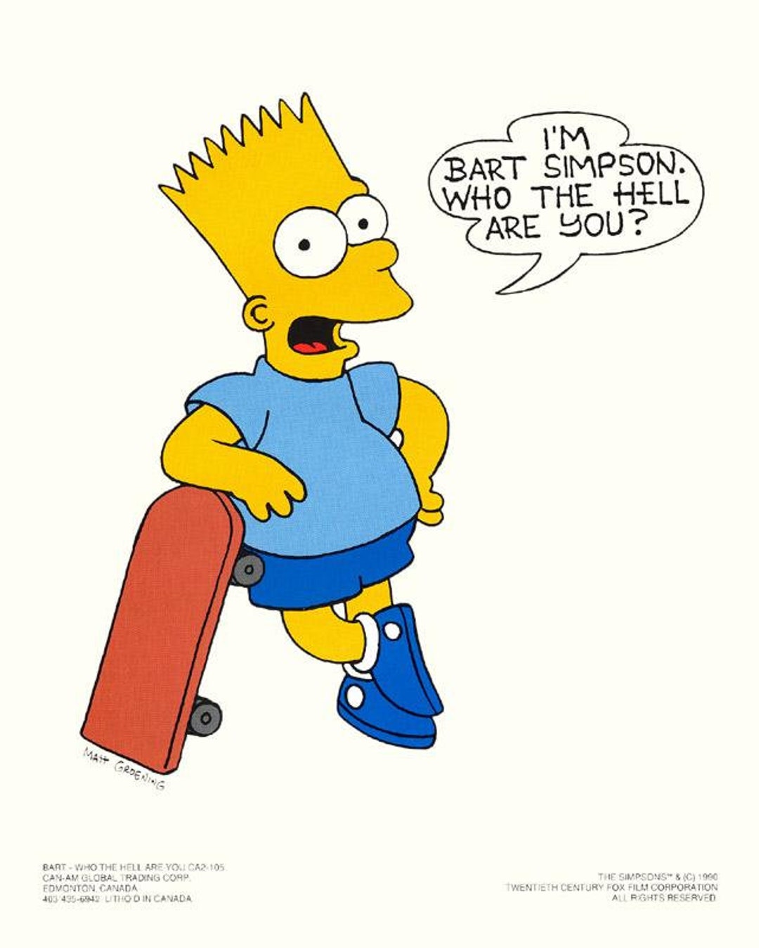 1990s Original Vintage Simpsons Poster, Rare & Very Collectible, 8 X 10 ...