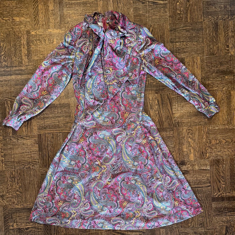 70s Paisley Dress - Etsy