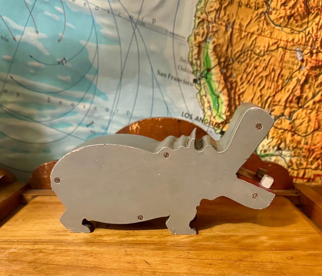 Vintage 1920s Wooden Toy Rhino Coin Piggy Bank - Etsy