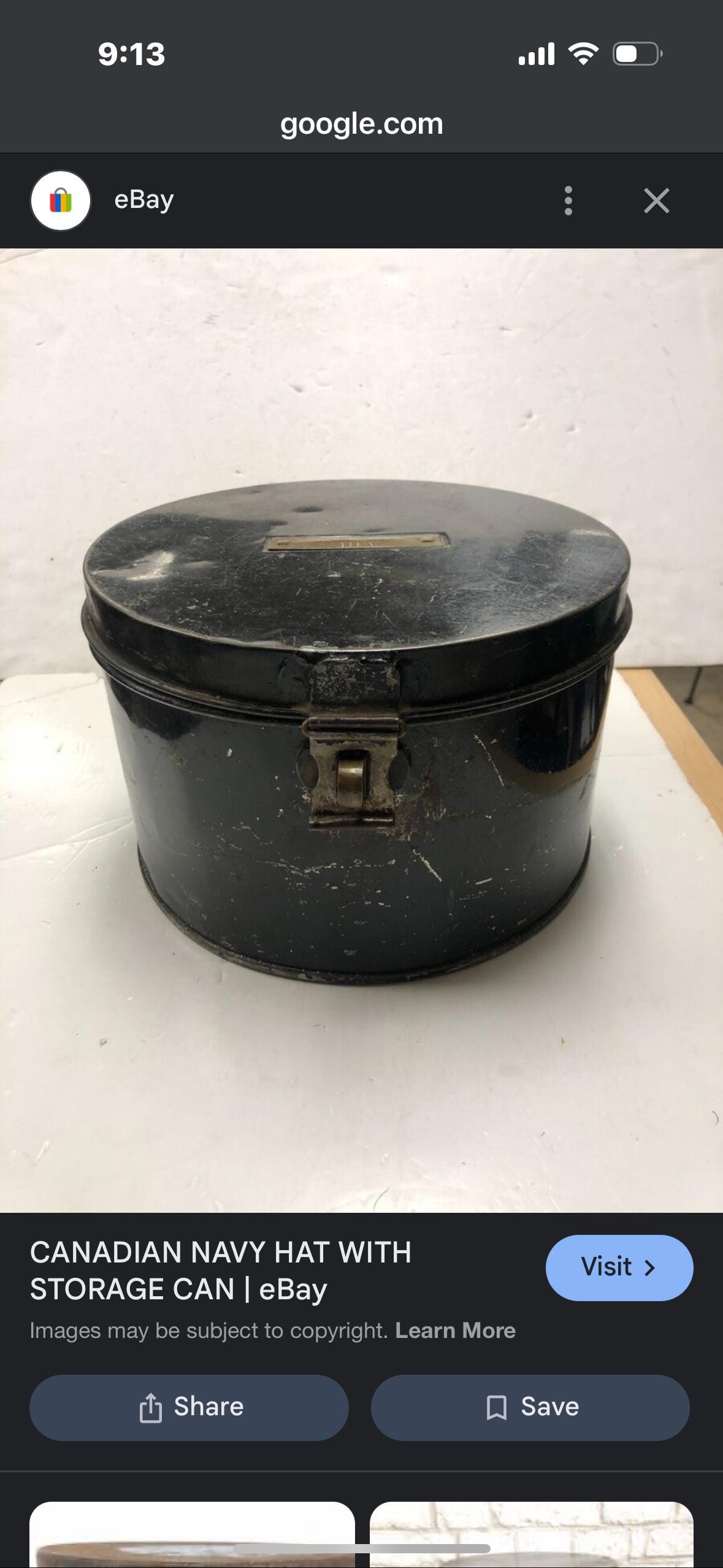 Canadian Ww1 Metal Military Hat Box With 19 Edwardian- 1920s Shirt ...