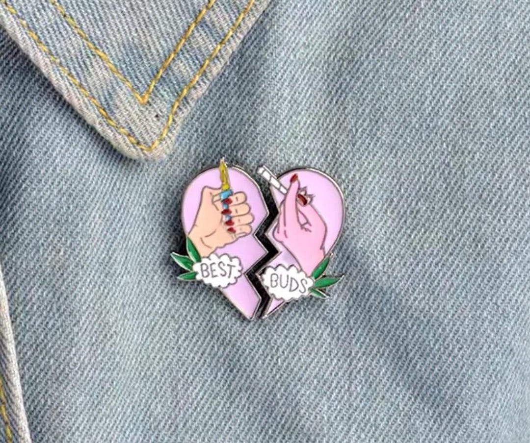 Best Buds Enamel Pin , Best Friends Enamel Pin . Set of Two, Stoner Pins Dope Enamel Pins - Etsy